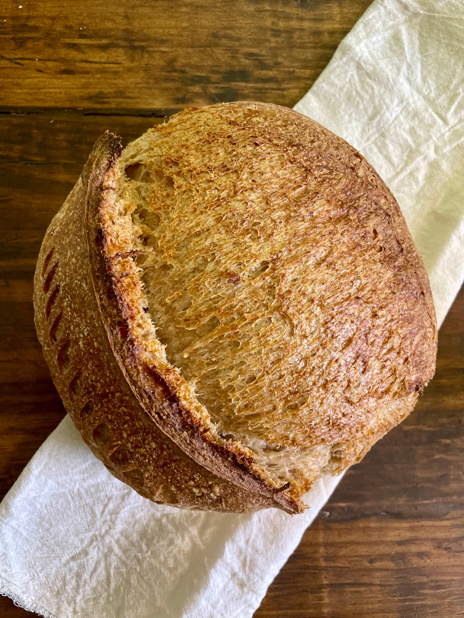 Whole Wheat Sourdough Crusty Loaf – Over Easy Homestead